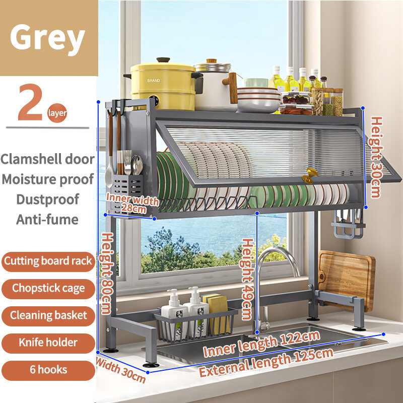 Rak Dapur Stainless Steel Kitchen Sink Racks Dish Storage Racks With ...