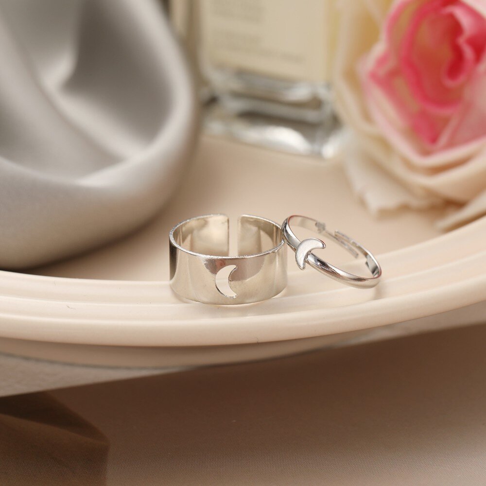 17KM 2pcs/set Cute Couple Rings Set Heart Star Butterfly Simple ...