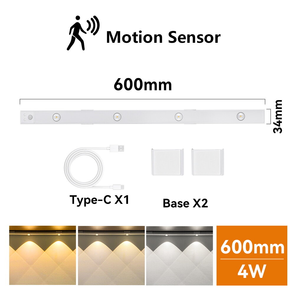 SEEDIQ LED Night Light 3-Color Dimming Cat Eye Motion Sensor Light ...