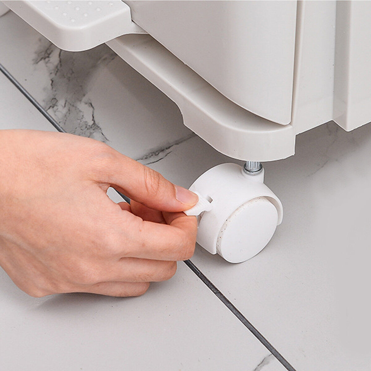 Waste Bin Kitchen Living Room Bathroom Wheels Trash Can Dry and Wet ...