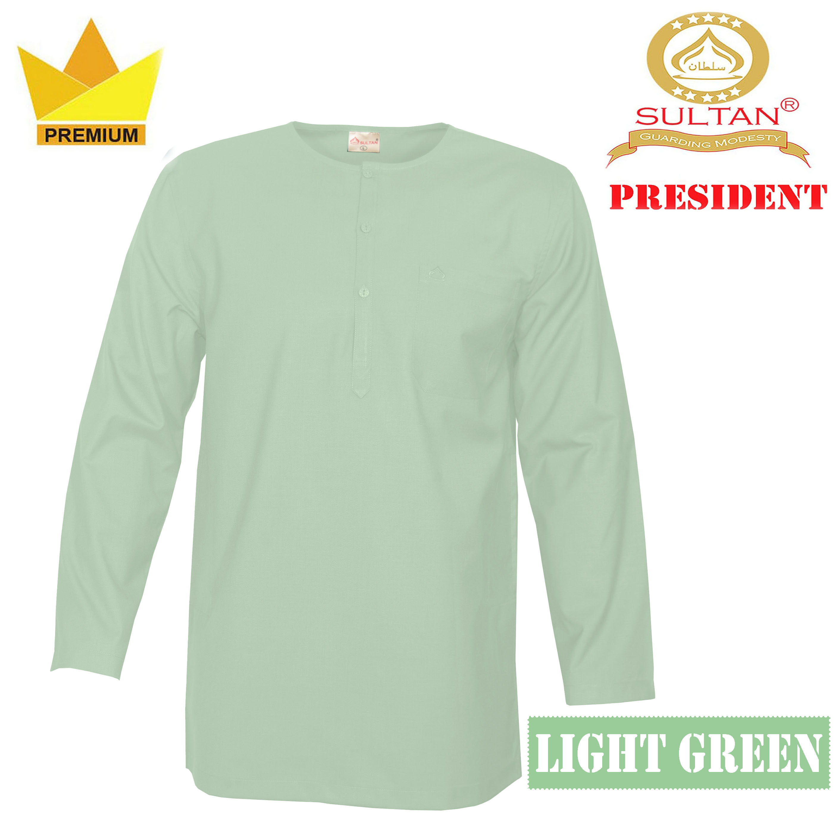 SULTAN KURTA LELAKI / MEN'S - PRESIDENT - ROUND NECK FULL SLEEVES | Lazada