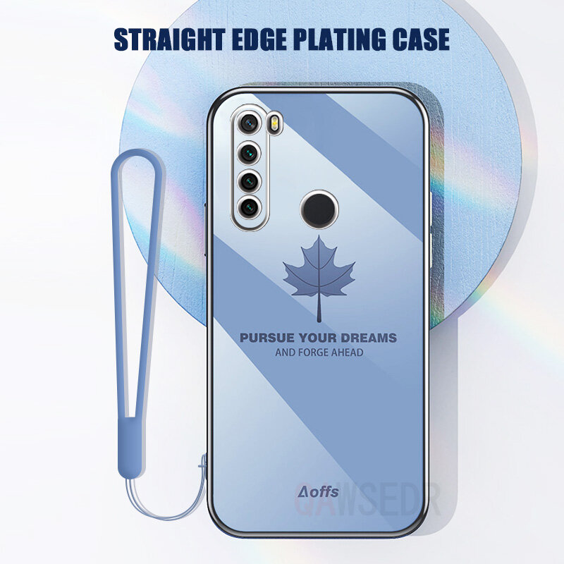 QAWSEDR เคสเคลือบใบเมเปิ้ลสำหรับ Redmi Note 8,เคส TPU นิ่มป้องกันกล้อง ...
