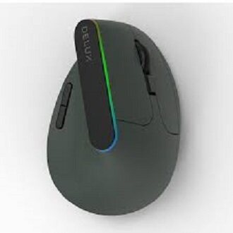 Delux M618DB Ergonomic Vertical Mouse rechargeable Wireless 2.4GHz Mouse RGB 1600 DPI Vertical ...