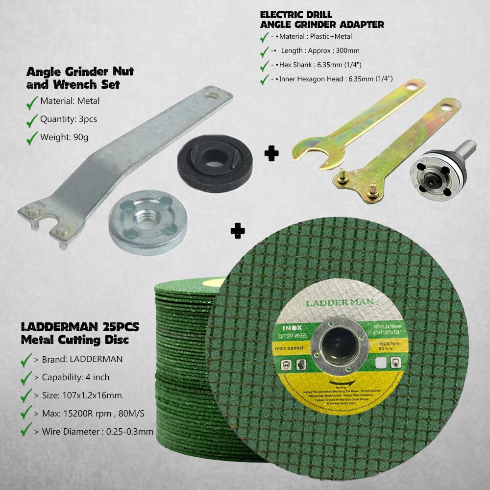 Angle Grinder Nut and Wrench Set with Inner Flange Spanner and Outer ...