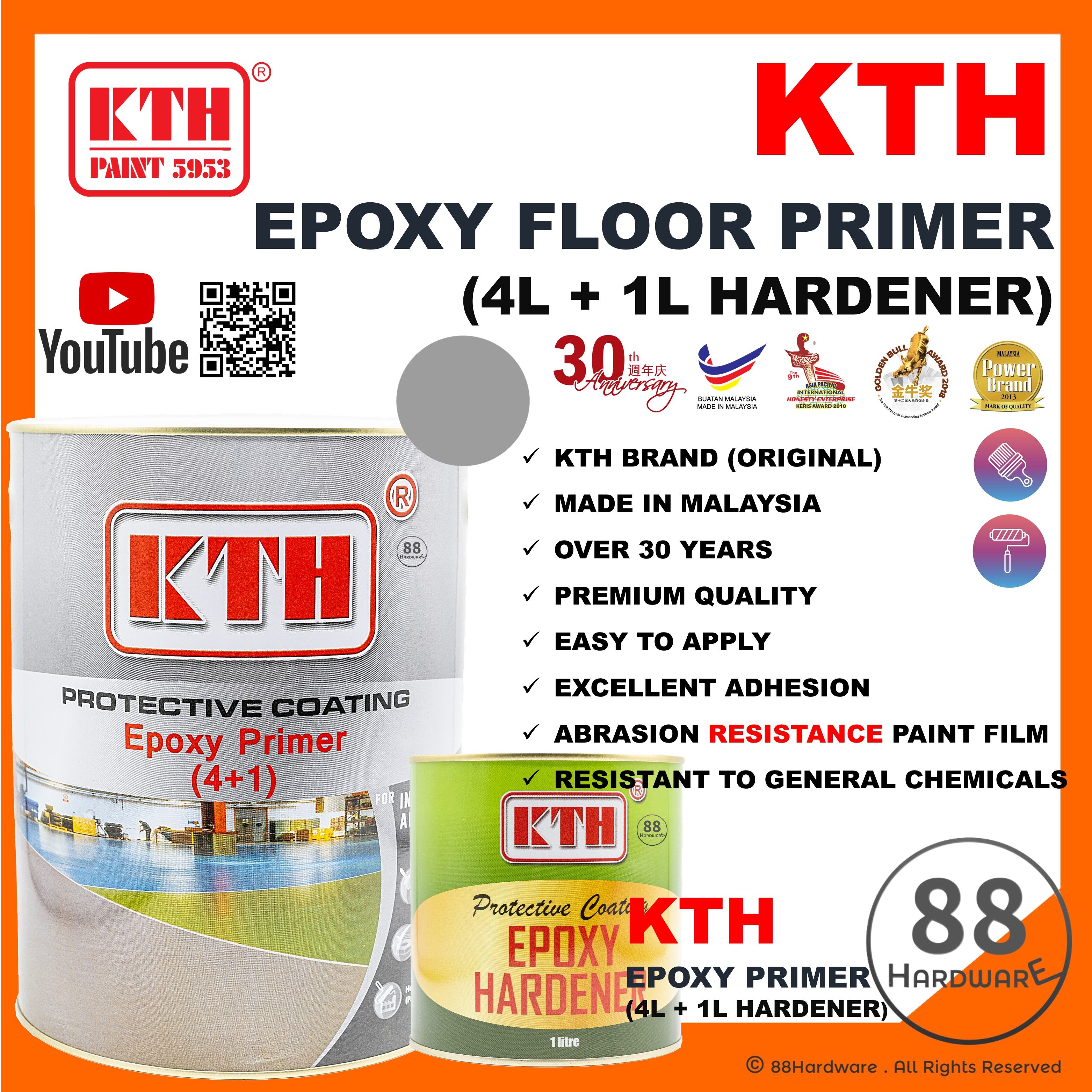 5L kth epoxy primer / epoxy floor paint / cat epoxy lantai / epoxy ...