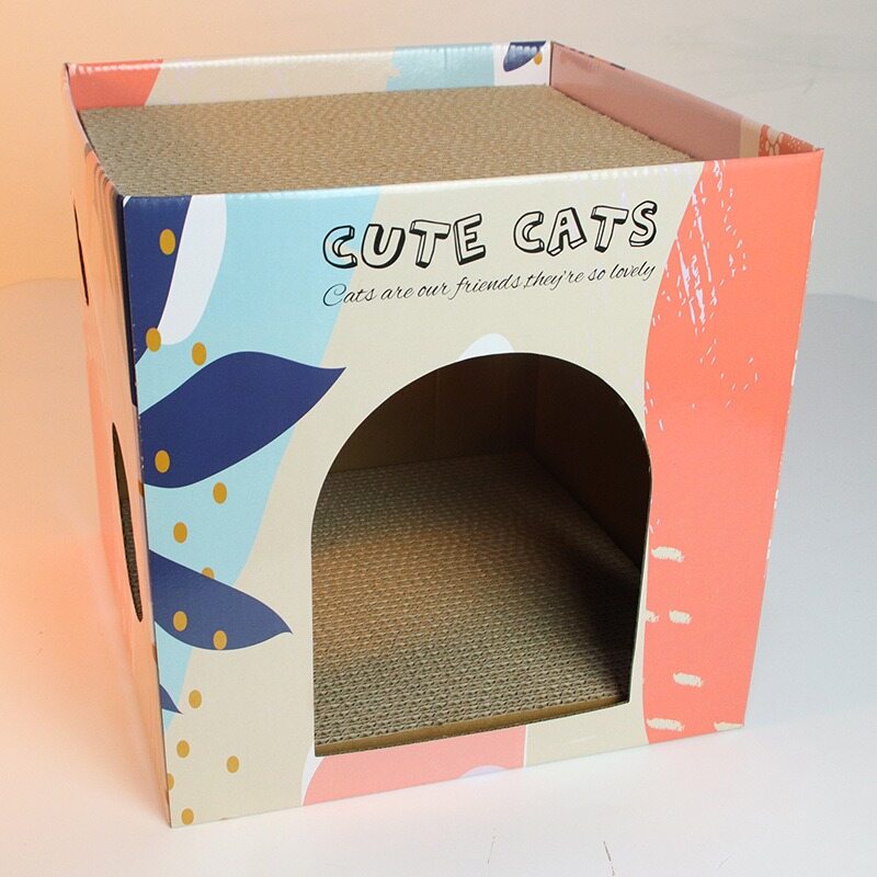 Cat Toy House Indoor Cats Scratching Board Scratch Board Corrugated ...