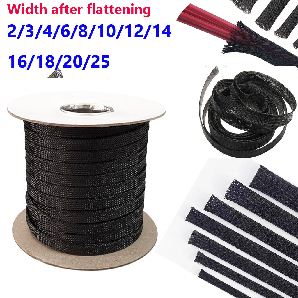 BLCAK 1-3M PET Expandable Gland Insulation Protection Cable Braid ...