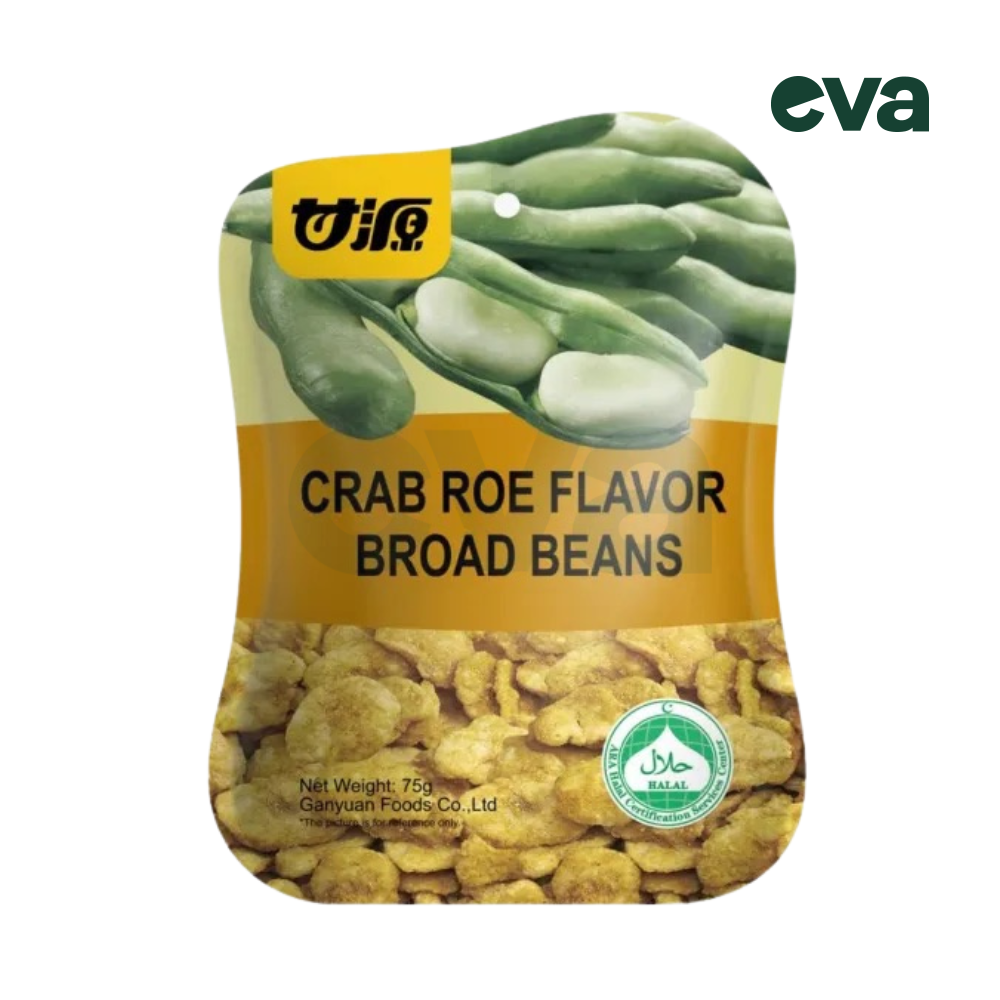 [HALAL] (CHN MADE) GAN YUAN CRAB ROE FLAVORED BROAD BEANS 75G 甘源蟹黄味蚕豆75 ...