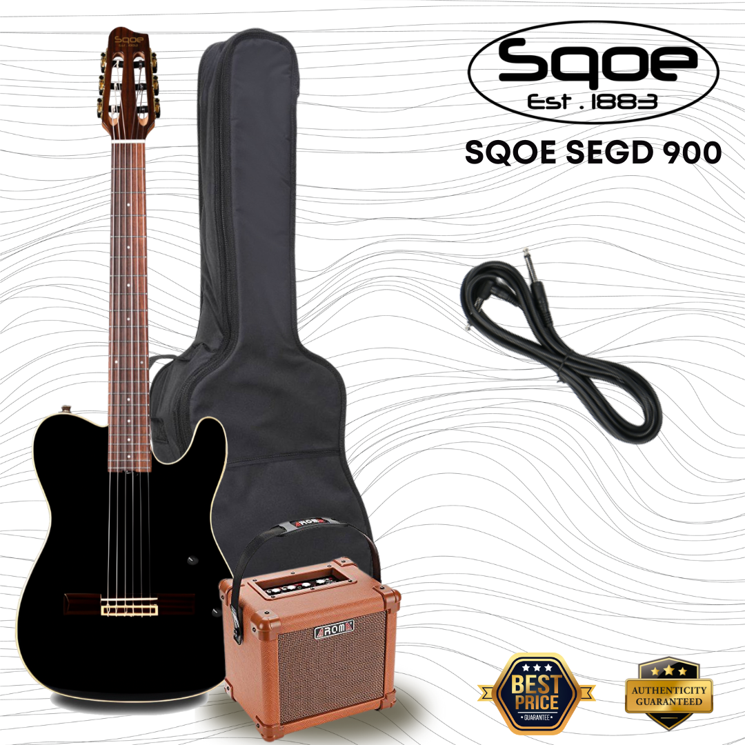 SQOE Spain SEGD900 Electroacoustic Silent Nylon Guitar with Piezo ...