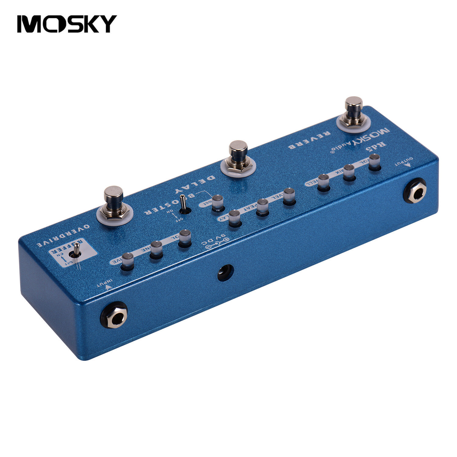 MOSKY RD5 5-in-1 Guitar Multi-Effects Pedal Reverb + Delay + Boos-ter ...