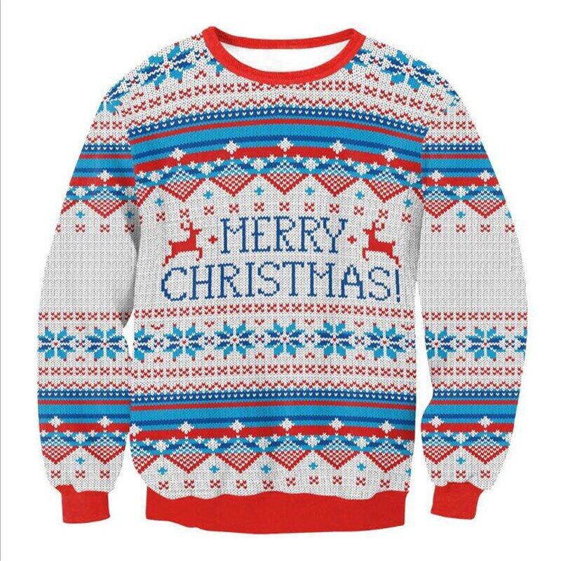 Pullover Ugly Christmas Sweater Men Women Tacky Christmas Sweatshirt 3D ...