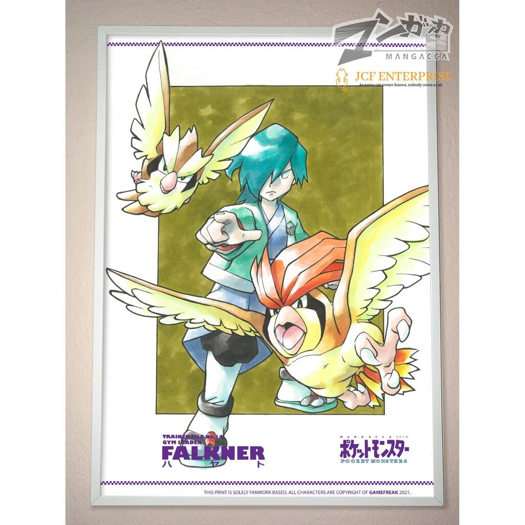 [MANGACCA] Pokémon Trainer Files GSC Gym Leaders Falkner Hand Drawn ...