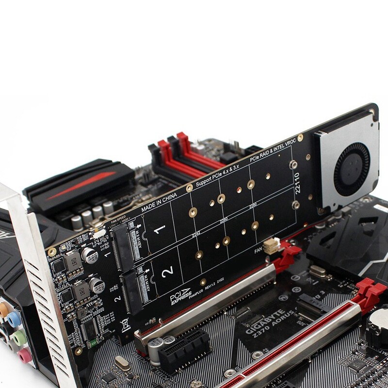 PCIe to M2 Adapter Card PCIe 4.0 X16 M2 M Key NVME SSD RAID Array ...