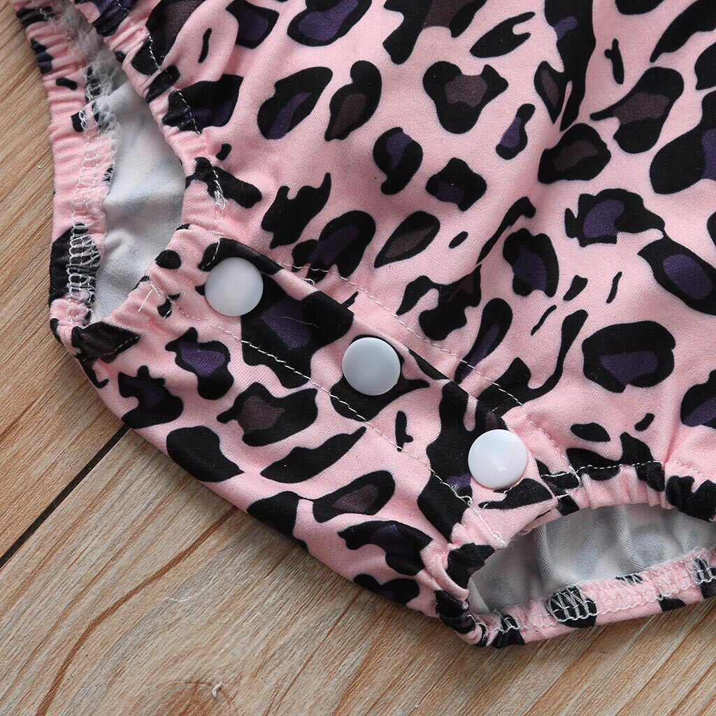 Dfgdfgd (พร้อมสต็อก) เด็กทารกแรกเกิดเด็กสาว Ruched เสือดาวพิมพ์ R Omper ...