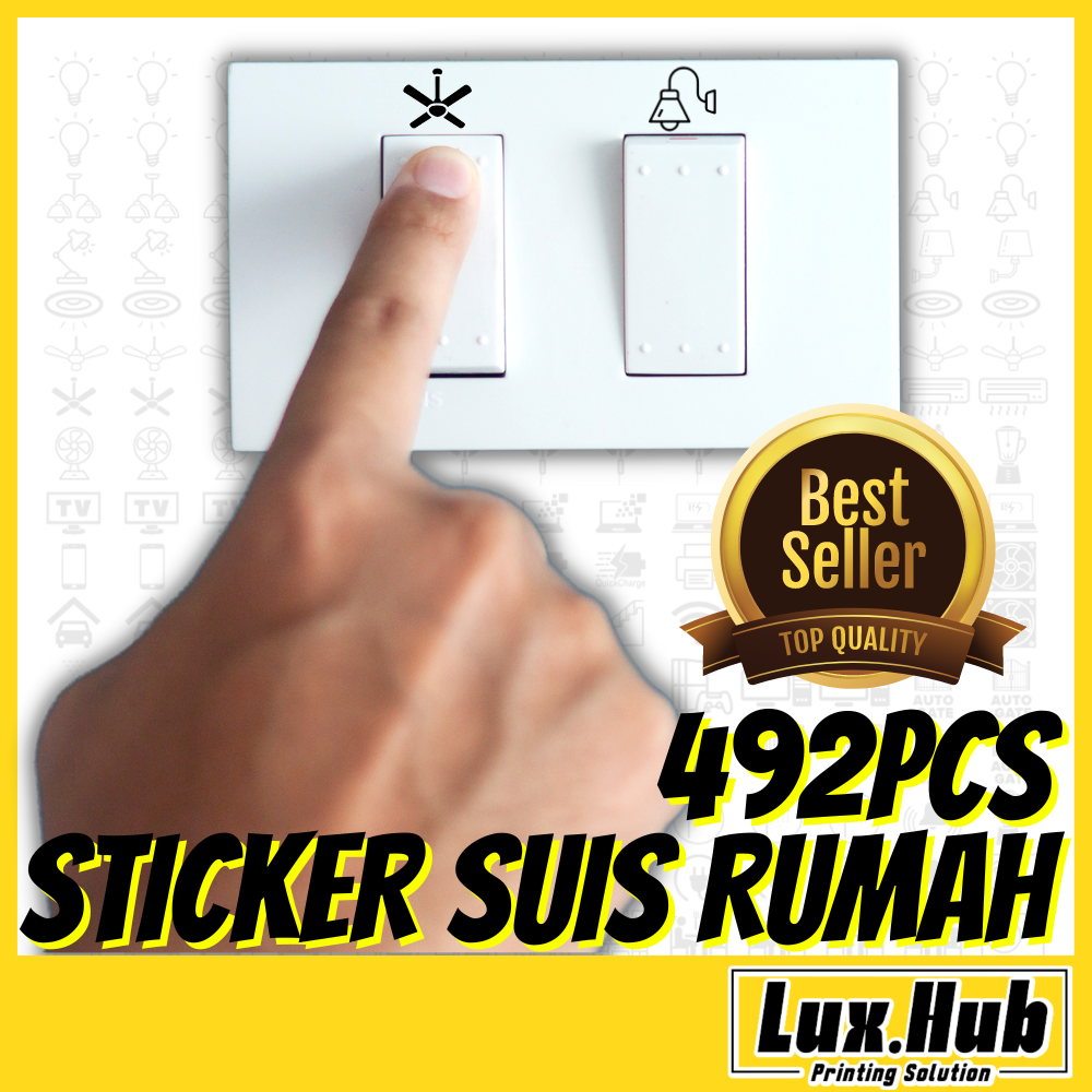 492pcs High Quality Switch Sticker Symbol & Word | Stiker Suis Label ...