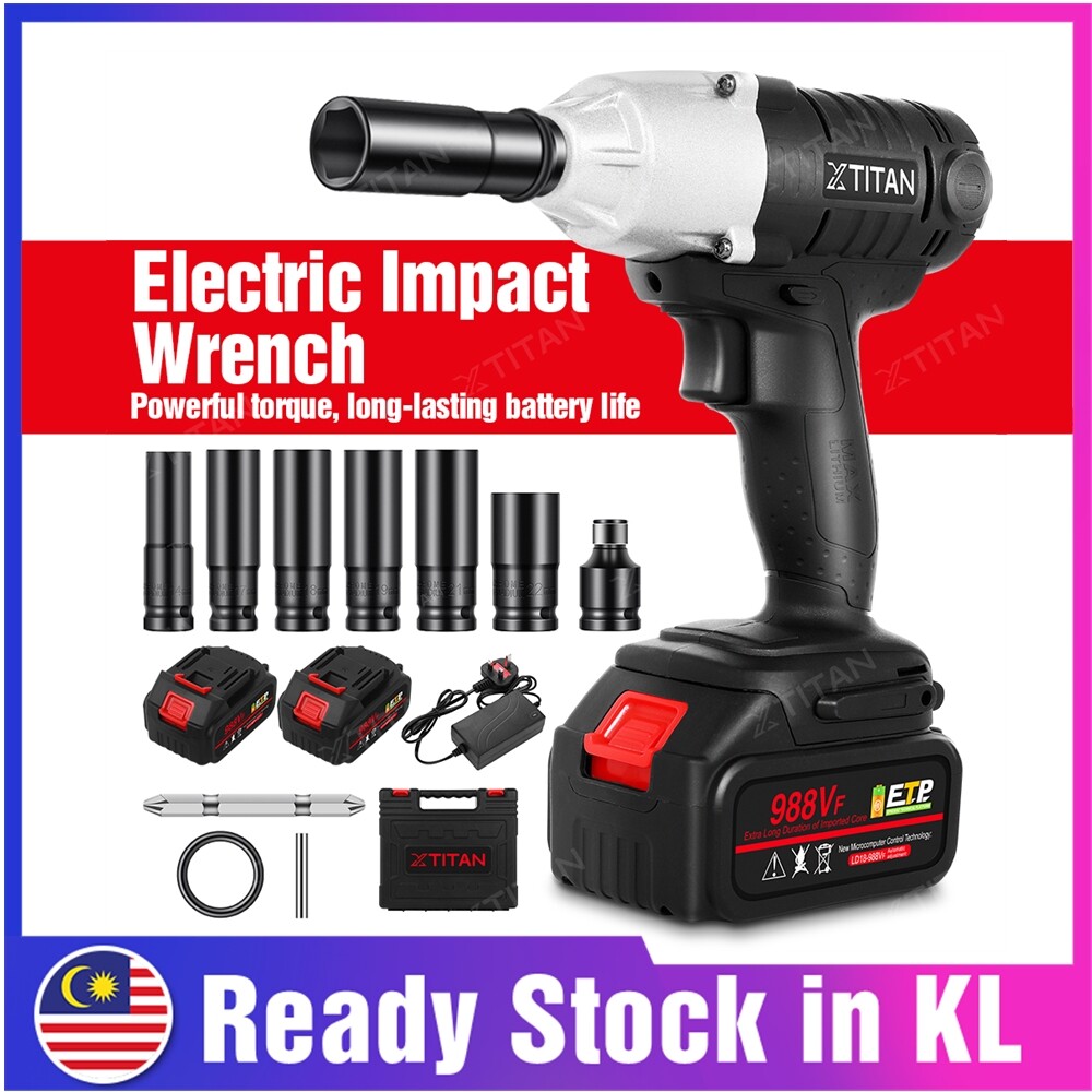 XTITAN 988VF 800N.M Impact Wrench 1/2" High Torque R Cordless Electric Impact Wrench Tool Set ...
