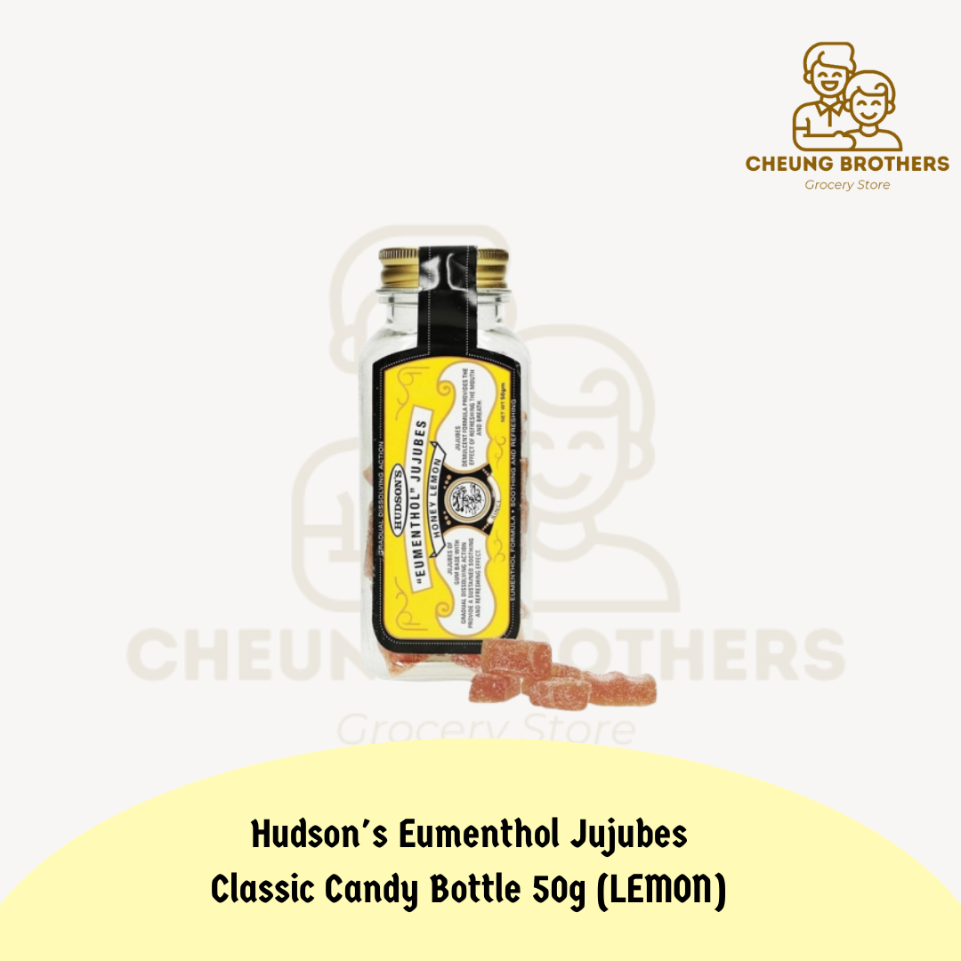 Hudson's Eumenthol Jujubes Classic Candy Bottle 50g (LEMON) | Lazada
