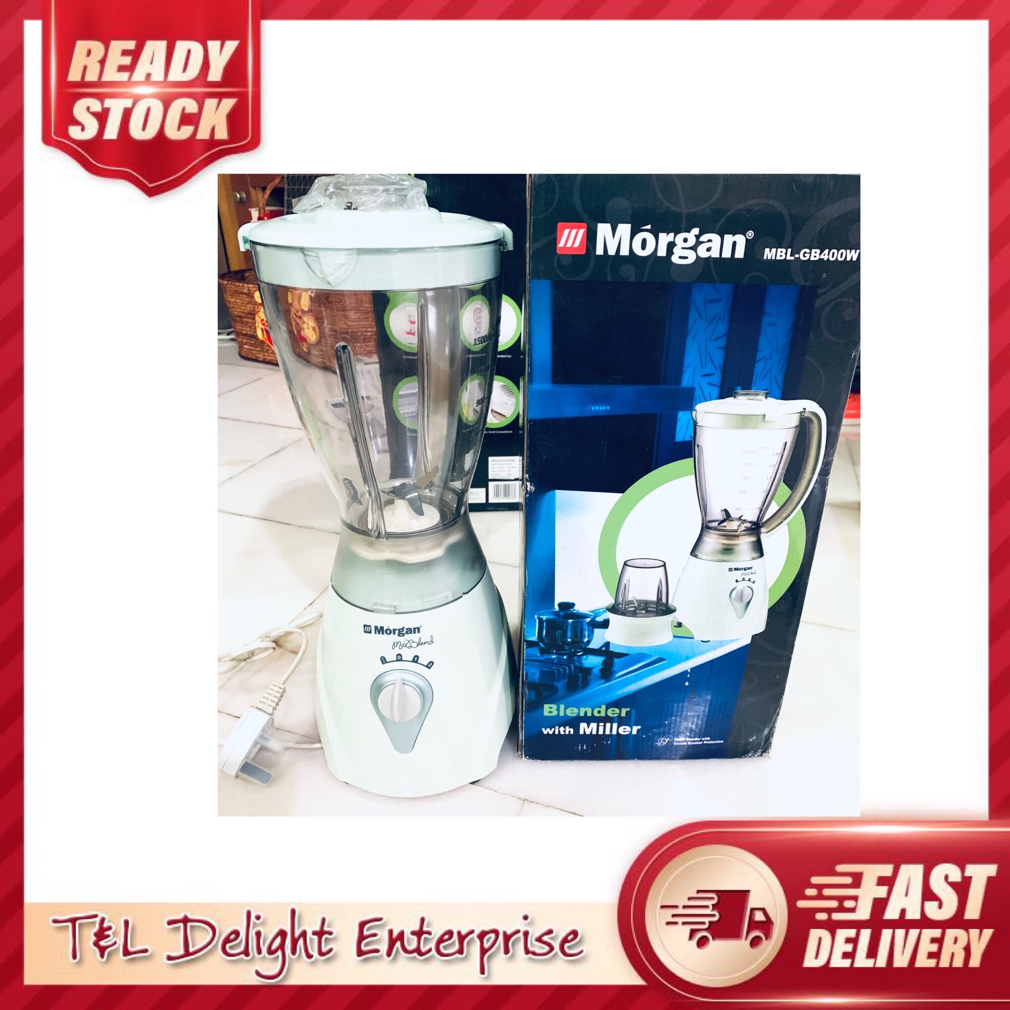 MORGAN BLENDER WITH MILLER MBL-GB400W 1.5L | Lazada