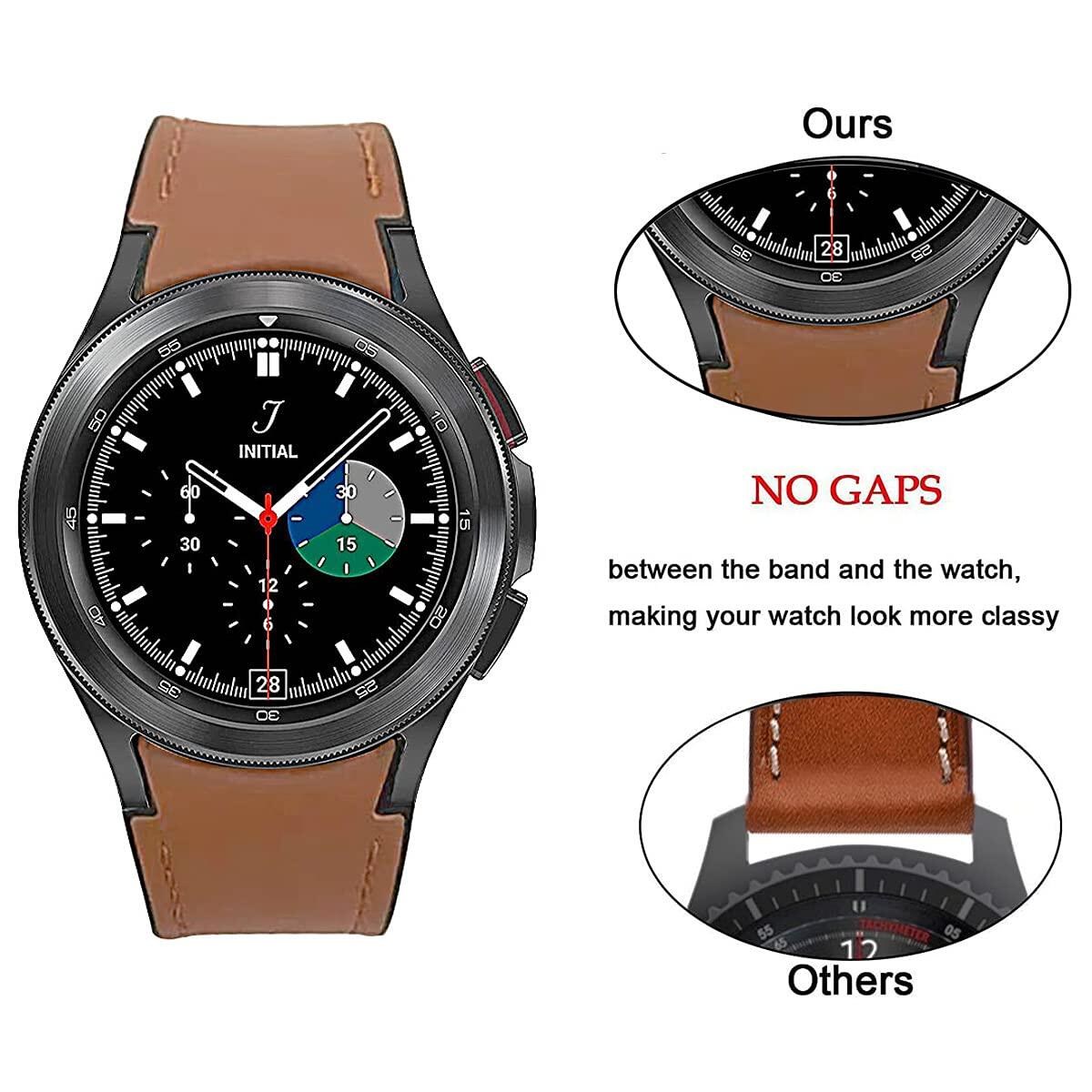 Leather strap For Samsung Galaxy Watch 4 classic 46mm 42mm 44mm 40mm No ...