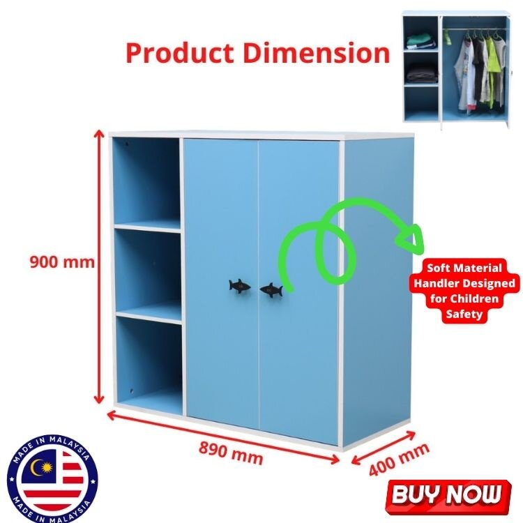 Children Wardrobe Cabinet 2 Door Almari Baju Murah Kanak Kanak Rak Baju ...