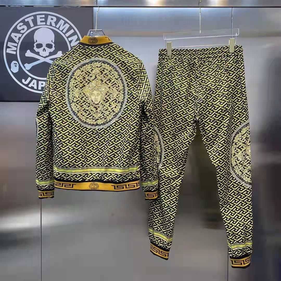 ยุโรปสถานี Versace ผู้ชาย Vasachi รอบคอเสื้อยืด Medusa Hot ปักเพชรการ ...