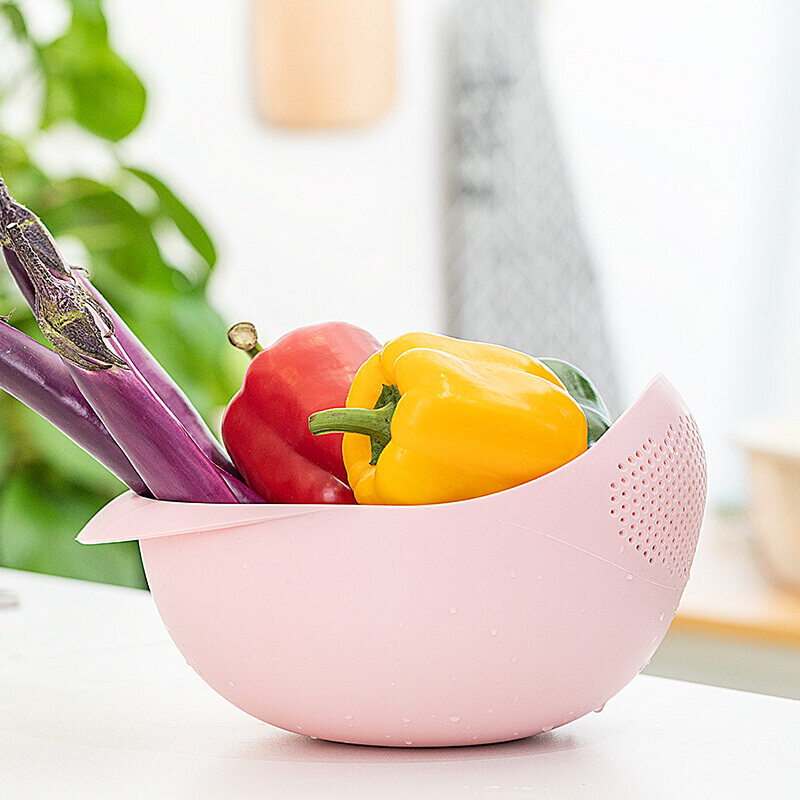Anga Household rice wash basin Drain basket Creative kitchen tools ...