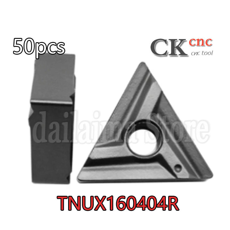 50Pcs TNUX160404R NN LT10 TNUX1604สามเหลี่ยมเครื่องกลึงใส่ตัดการหมุนคาร์ไบด์ที่ระบุได้แทรก ...