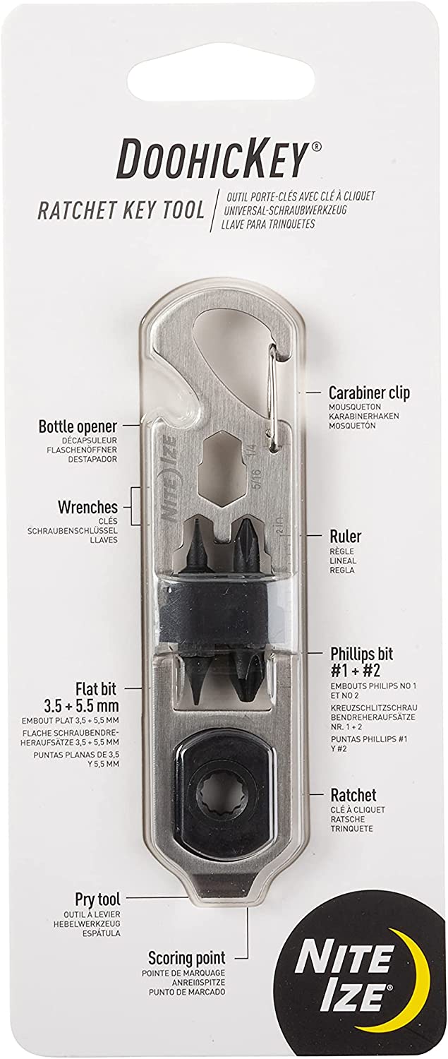 Nite Ize KMTRT-11-R3 DoohicKey, Ratchet with Flathead and Phillips Bits ...