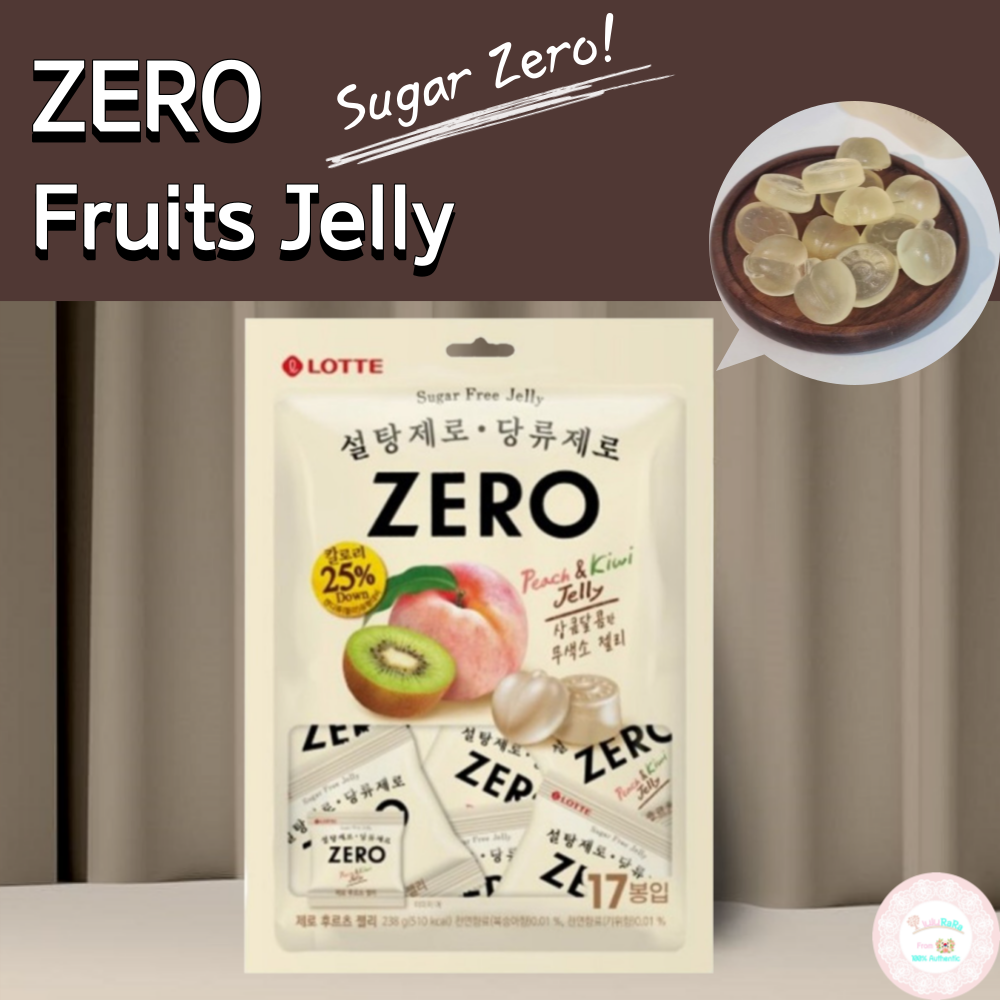 Lotte Sugar Zero Fruits Jelly Korean Sugar Free Peach and Kiwi Fruit ...
