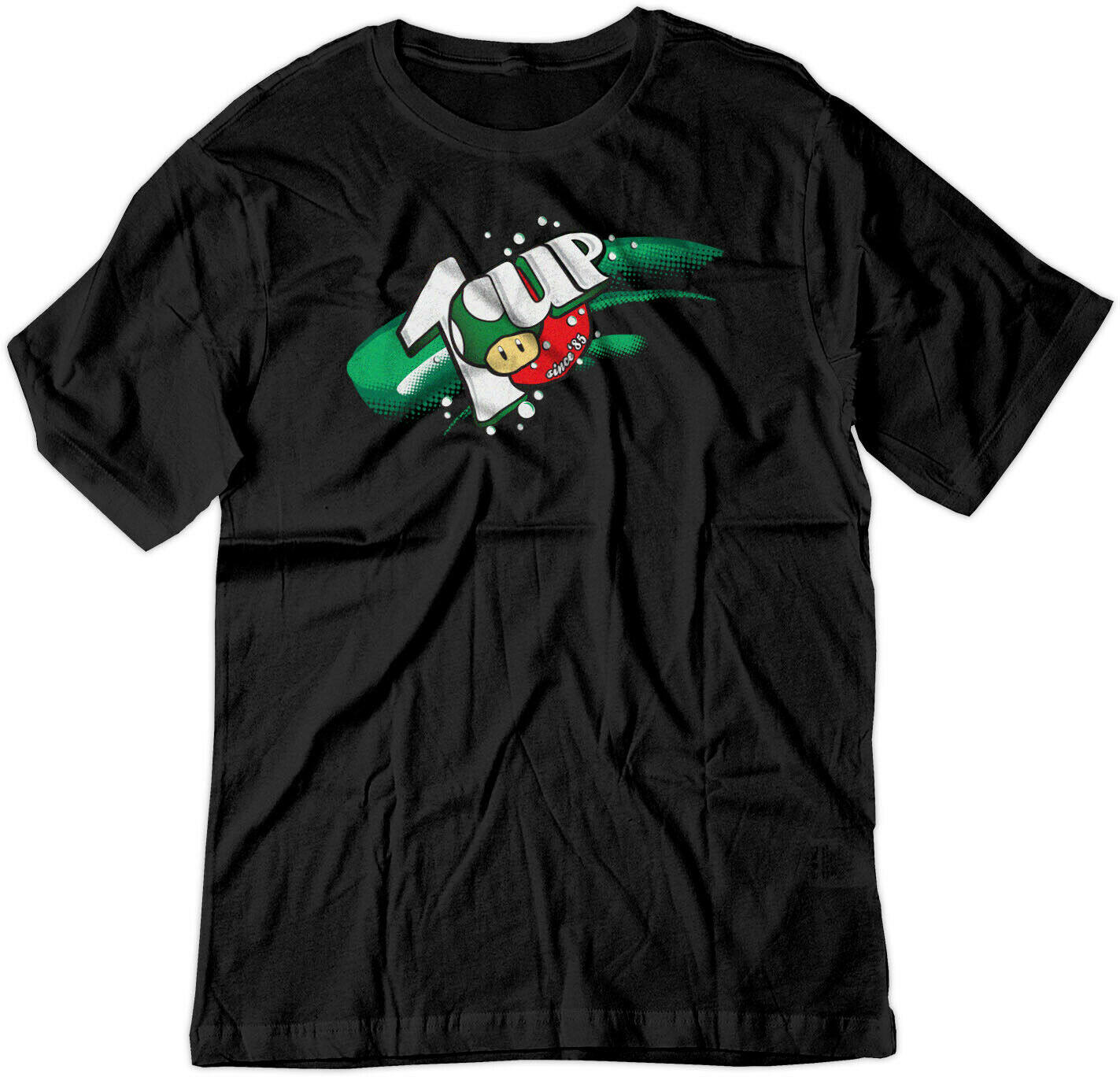 T shirt for men/BSW Men's 1UP Mario Bros Extra Life Mushroom 7UP Shirt ...