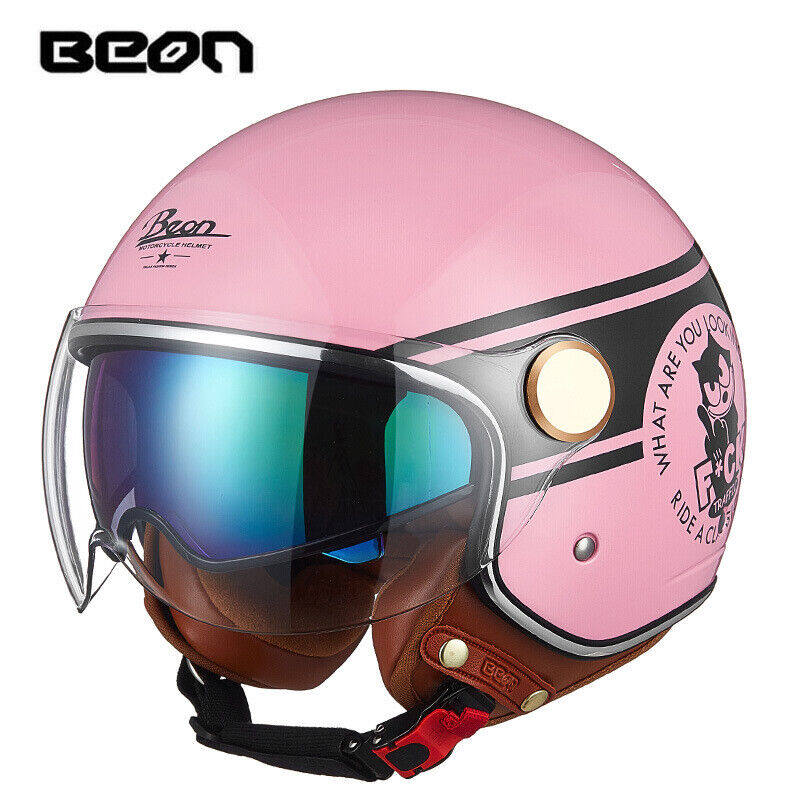 BEON หมวกกันน็อคครึ่ง B120กะบังหน้าของหมวกดับเบิ้ล3/4ฮาร์เลย์วินเทจ ...