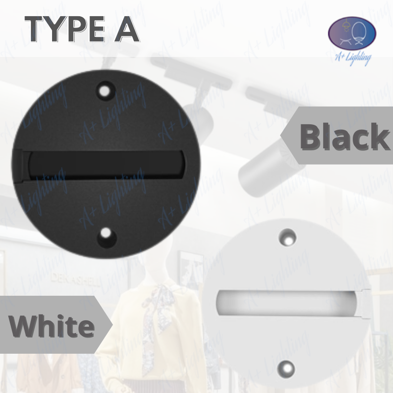 Track Light Base Single Holder Black/White Connector Tracklight ...