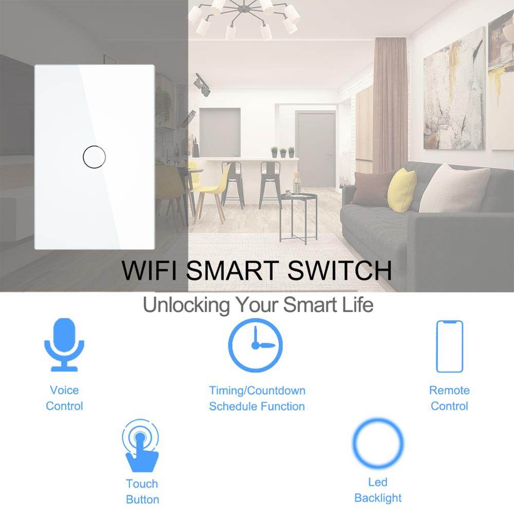Smart Wifi Touch Switch No Neutral Wire Required Smart Home 1/2/3 Gang ...