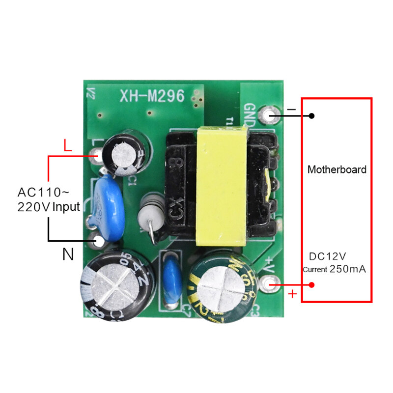 XH-M296 DC 12V Power Module Board Input 110-220V Output 12V 250MA 3W - Diymodulemall - ThaiPick