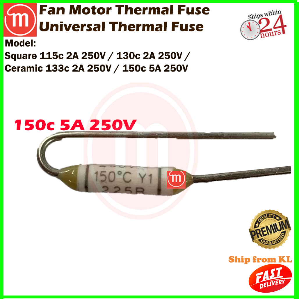 Universal Fan Thermal Fuse 115 c / 130 c / 133 c / 150 c 2A 5A 250V ...