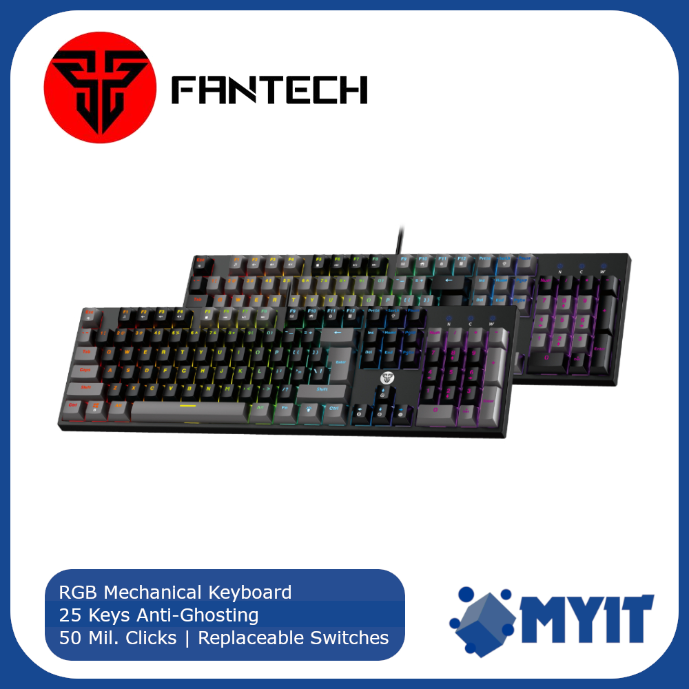 Fantech Atom Mk886 Mechanical Gaming Keyboard Full Size (Blue / Red ...