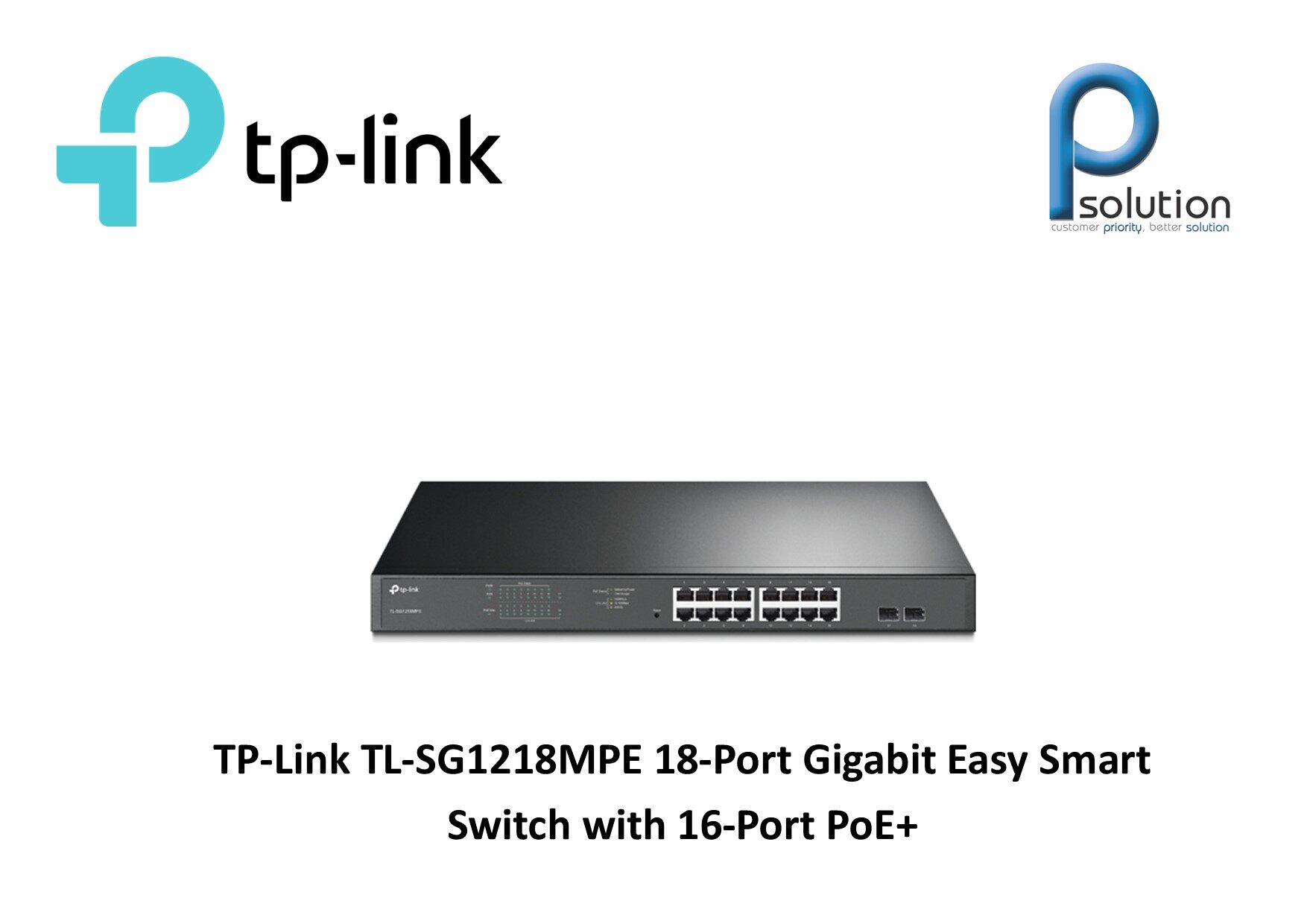 TP-Link TL-SG1218MPE 18-Port Gigabit Easy Smart Switch with 16-Port PoE+ | Lazada