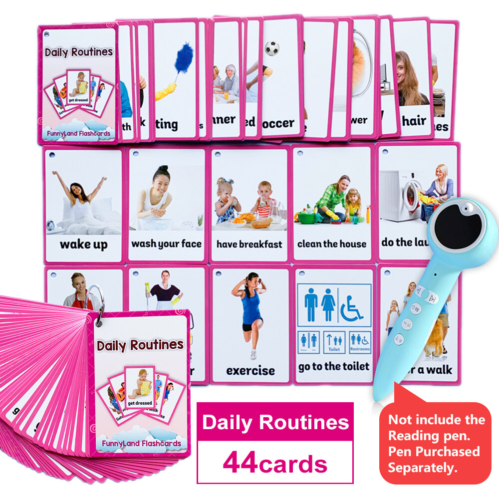 Daily Routines Cognitive English Flash Card Children Montessori ...