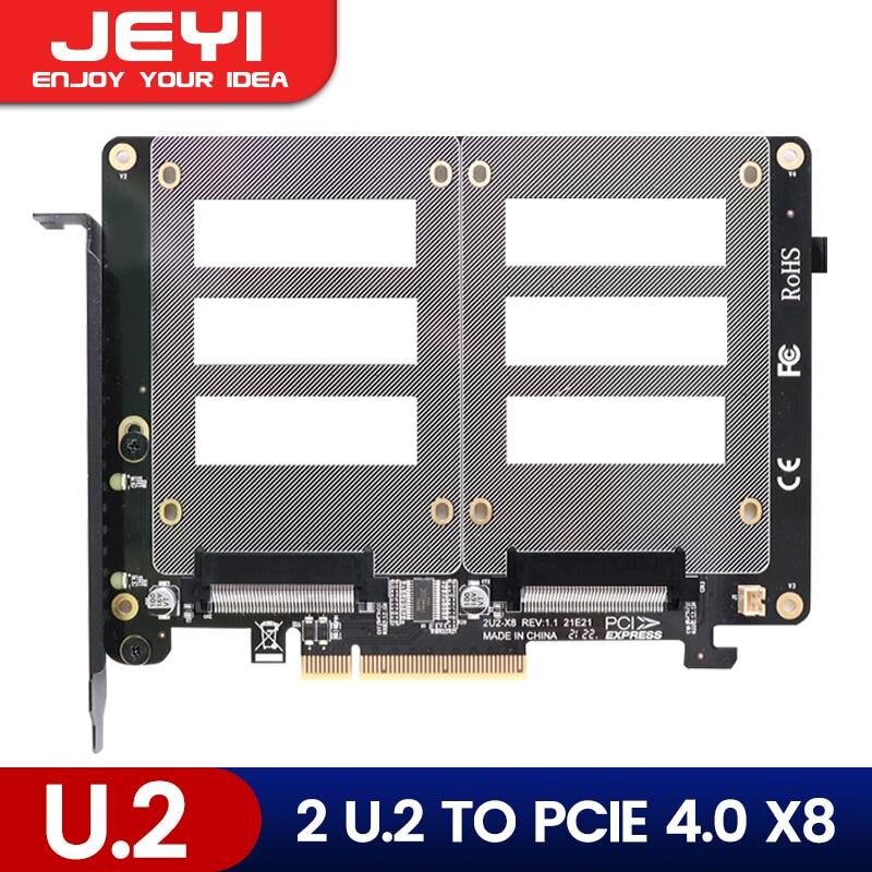 JEYI U.2 to PCIe 4.0 Adapter, NVMe 2.5" U.2 (SFF-8639) SSD PCIe x4 x8 ...