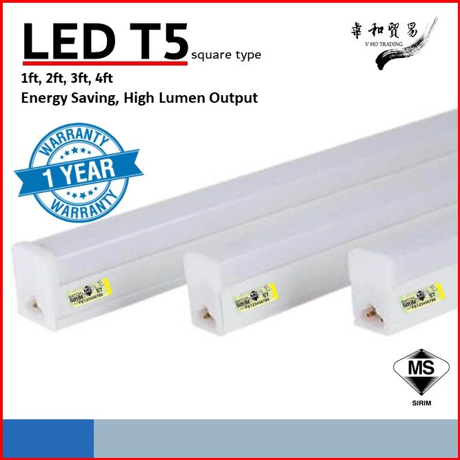 [VHO] LED T5 Tube, 1ft, 2ft, 3ft, 4ft Light Ceiling Wall Decoration Strip Lights Lighting, Lampu ...