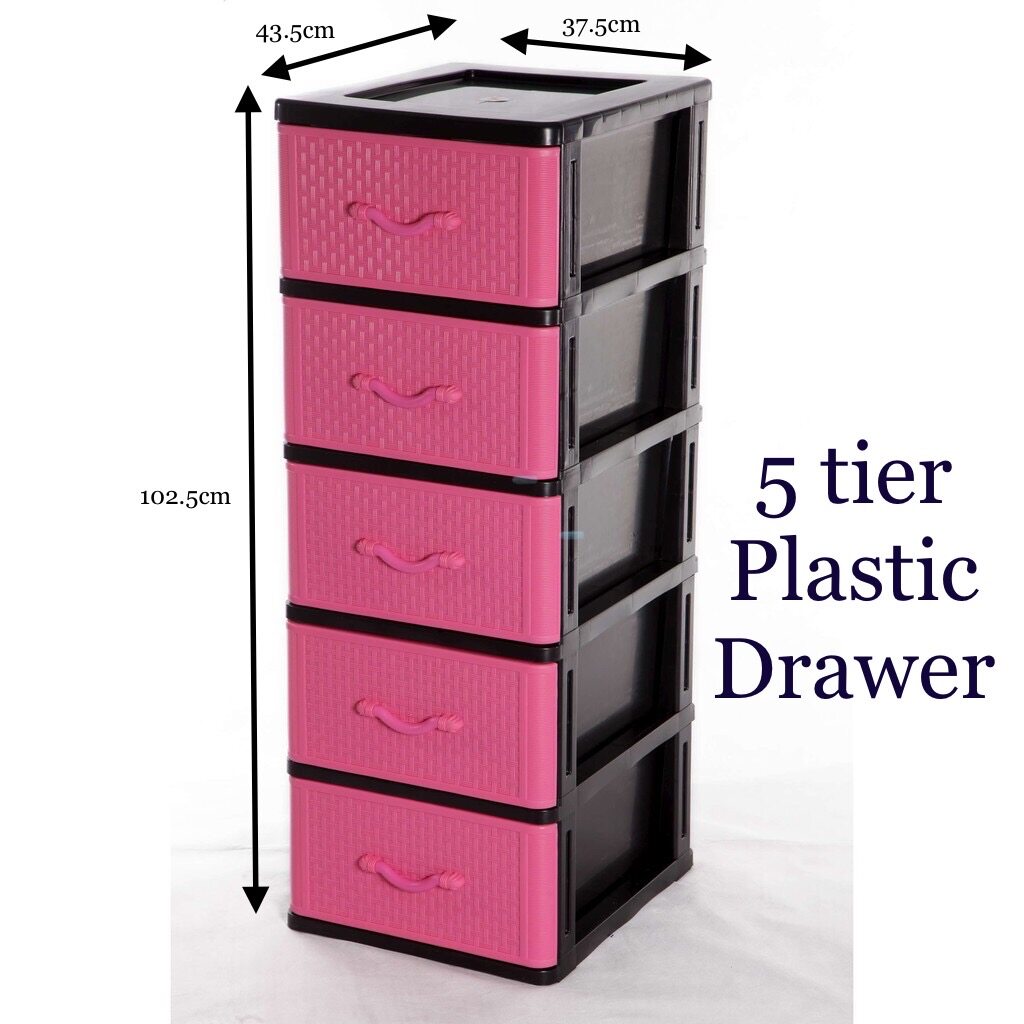 5 Tier Plastic Drawer / Cabinet / Storage Cabinet / Drawer / Laci | Lazada