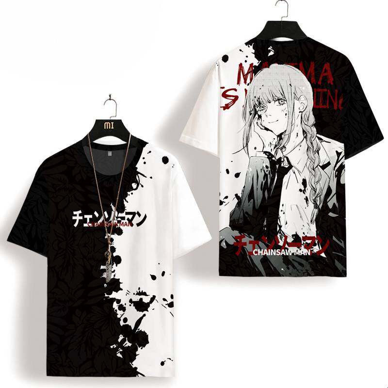 Chainsaw Man Anime Tshirt Short Sleeve Top Cosplay Denji Power Unisex ...
