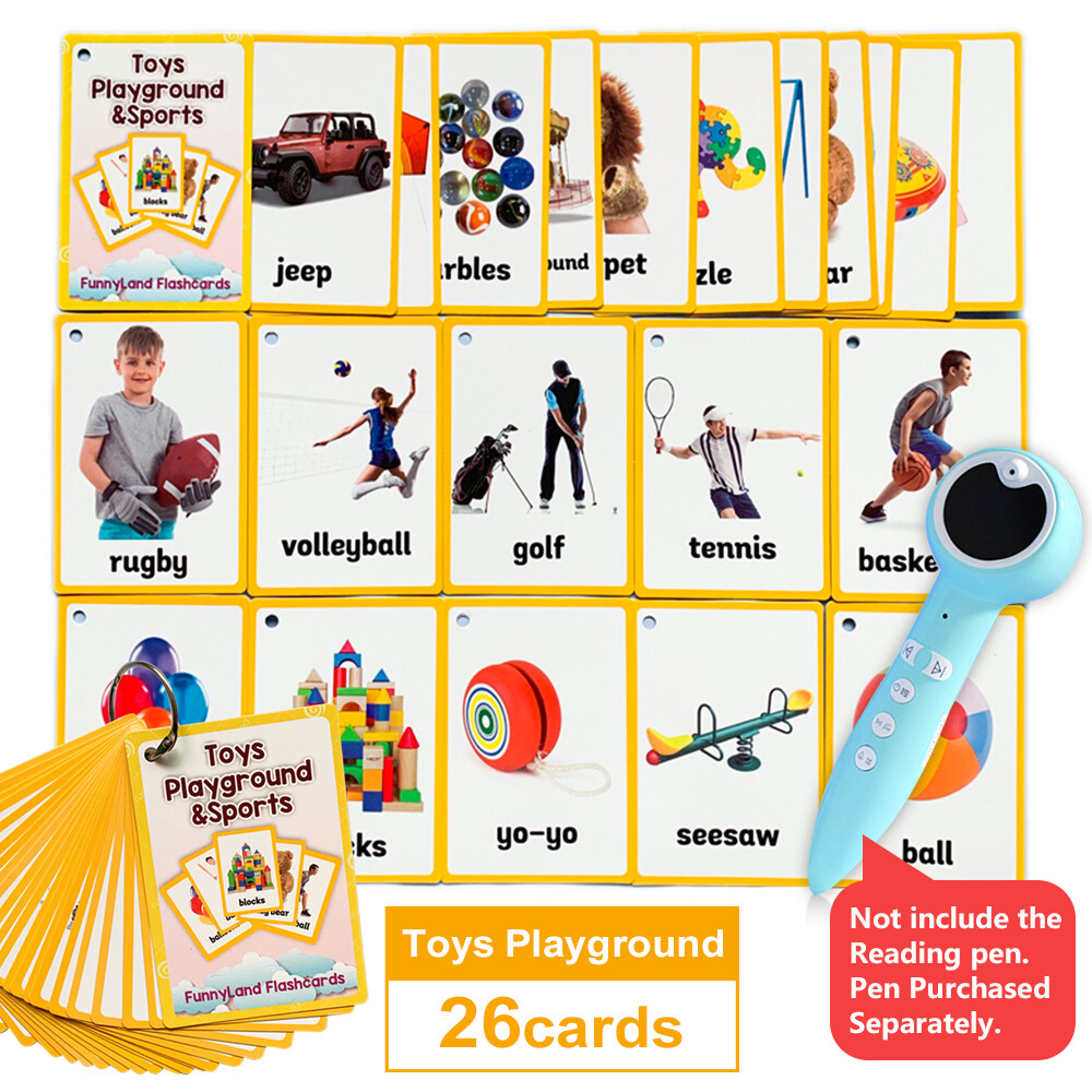 Toys Playground Sports Kids Early English Learning Flash Card ...