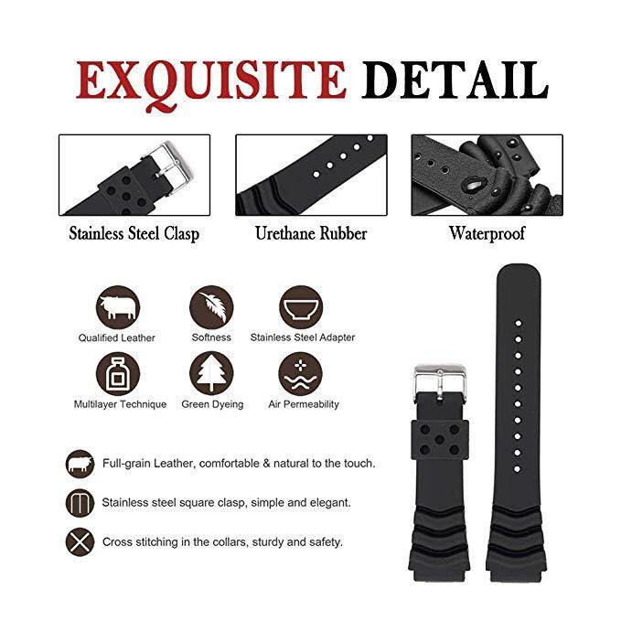 Silicone Rubber Curved Line Watch Band 18mm 20mm 22mm 24mm Fit for ...