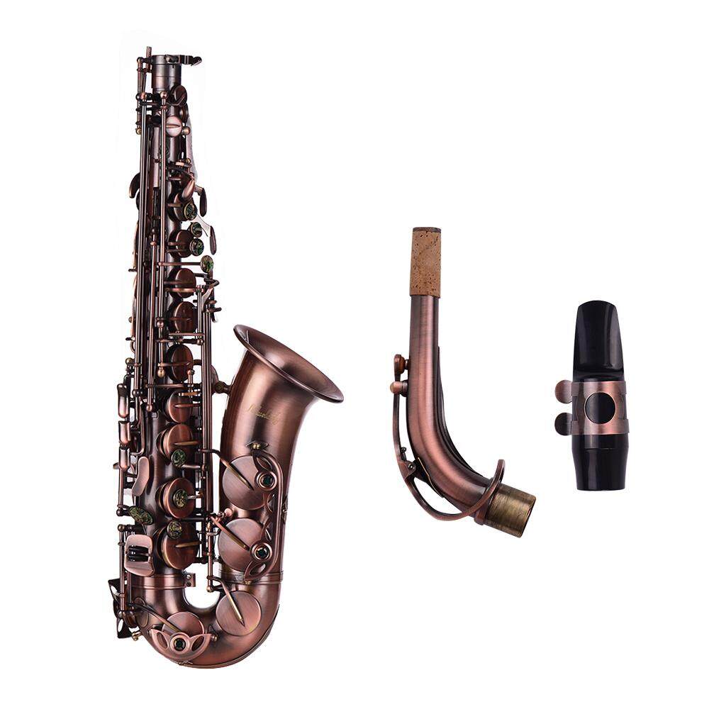 Muslady High Grade Red Bronze Bent Eb Alto Saxophone E-flat Sax Carved ...