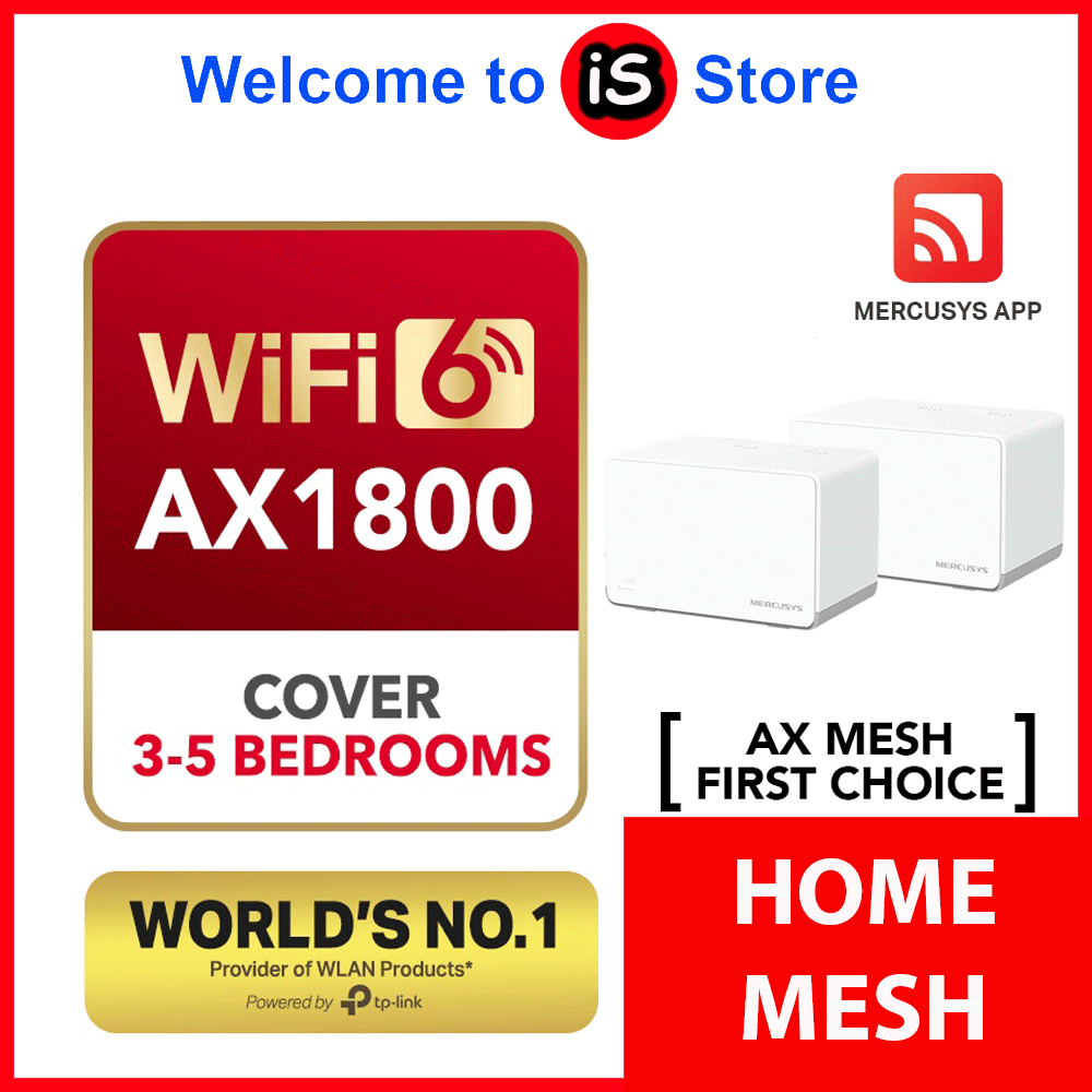 Mercusys AX1800 Whole Home Mesh WiFi 6 Router System Halo H70X(2-pack ...