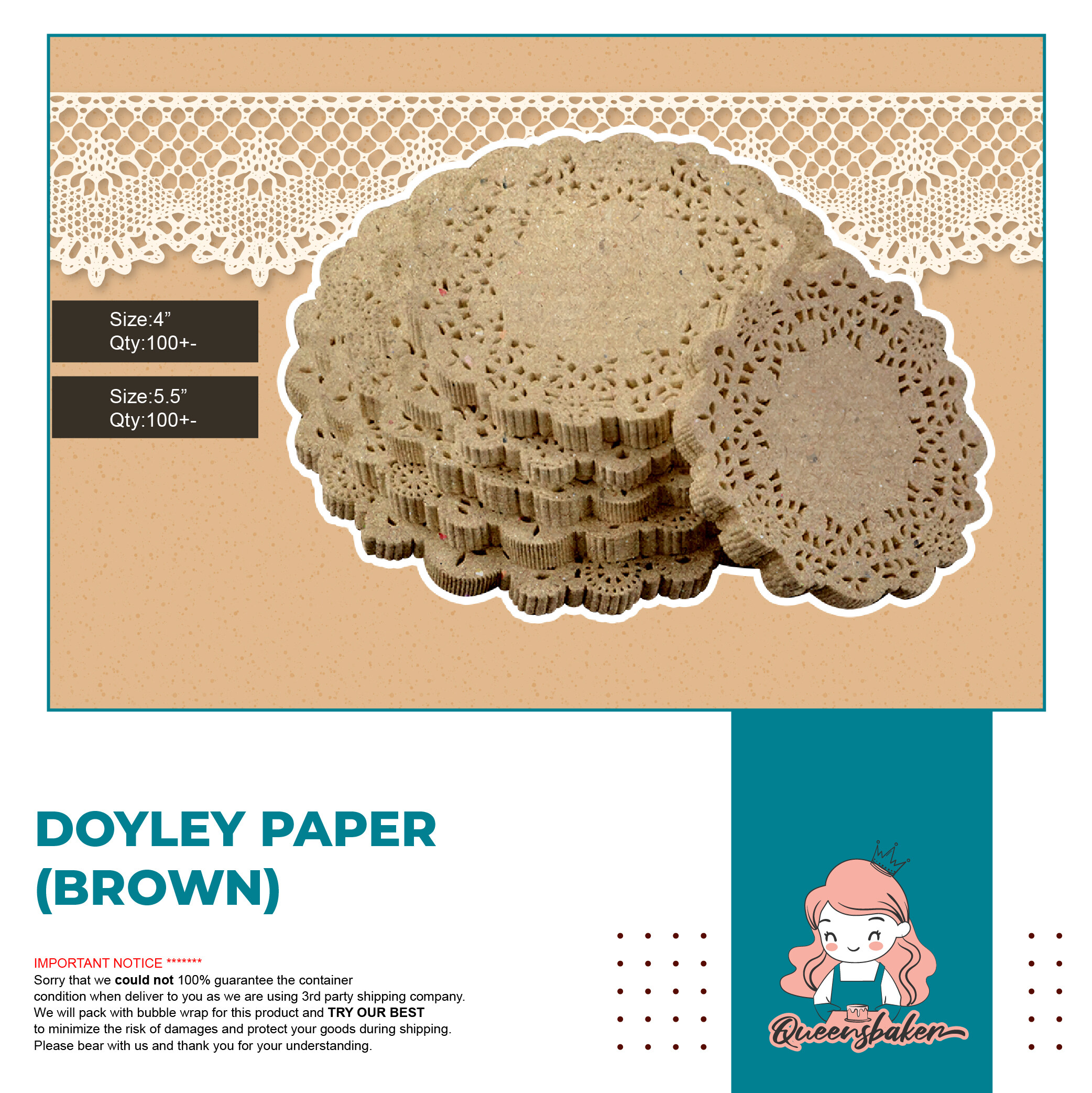 Round Dolly Paper Various Size/ Kertas Dollies/ Baking Paper Decoration ...
