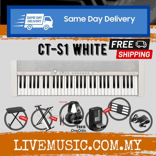 Casio CT-S1 61-key Portable Keyboard w/Keyboard Stand And WU-BT10 ...