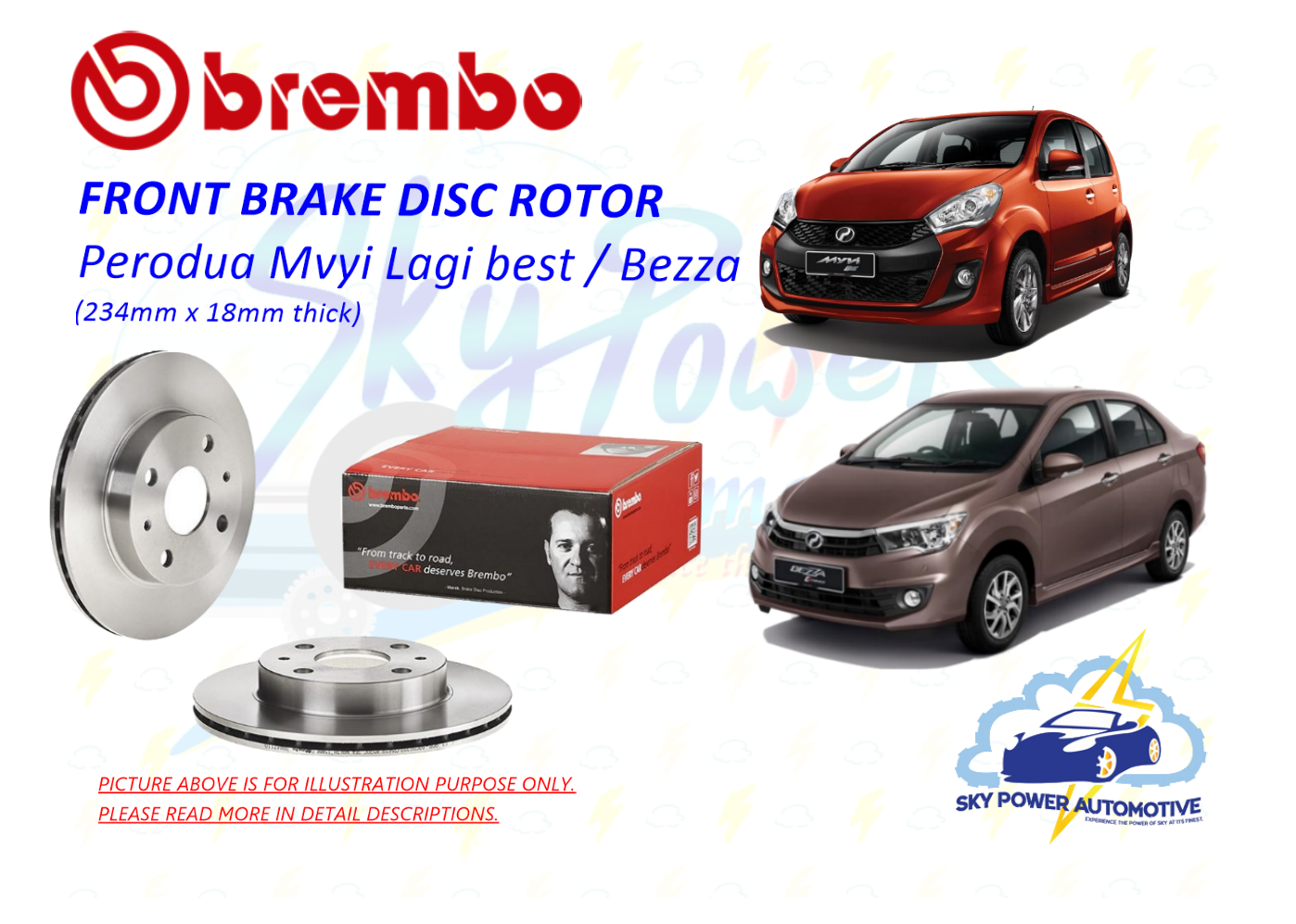 BREMBO PERODUA MYVI LAGI BEST / ICON (2012-2017) / BEZZA BRAKE DISC ...