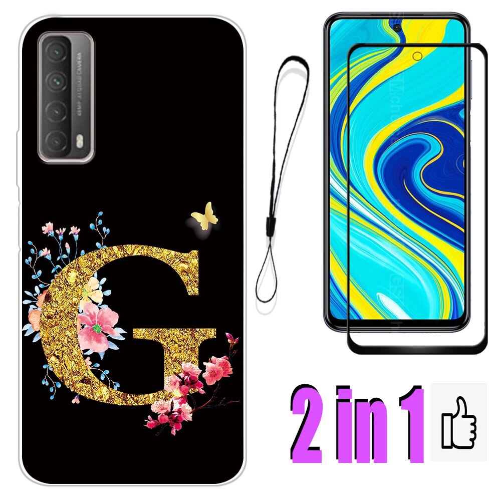 2 IN 1 HUAWEI Y7A Phone Case with Tempered Glass Ceramic Protector ...